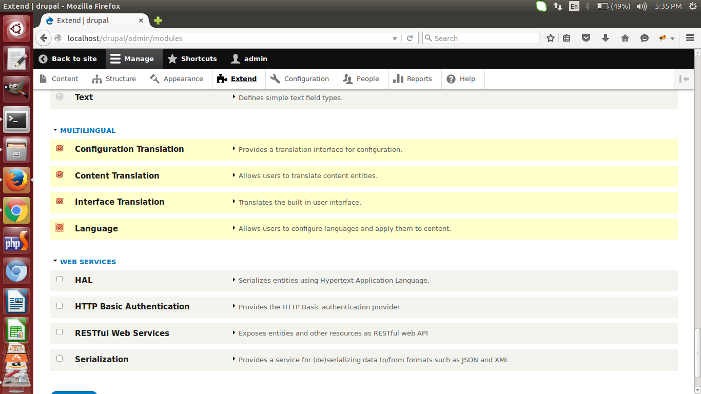 Allow selecting multiple checkboxes on "Modules" page with a single click [#2104633] | Drupal.org
